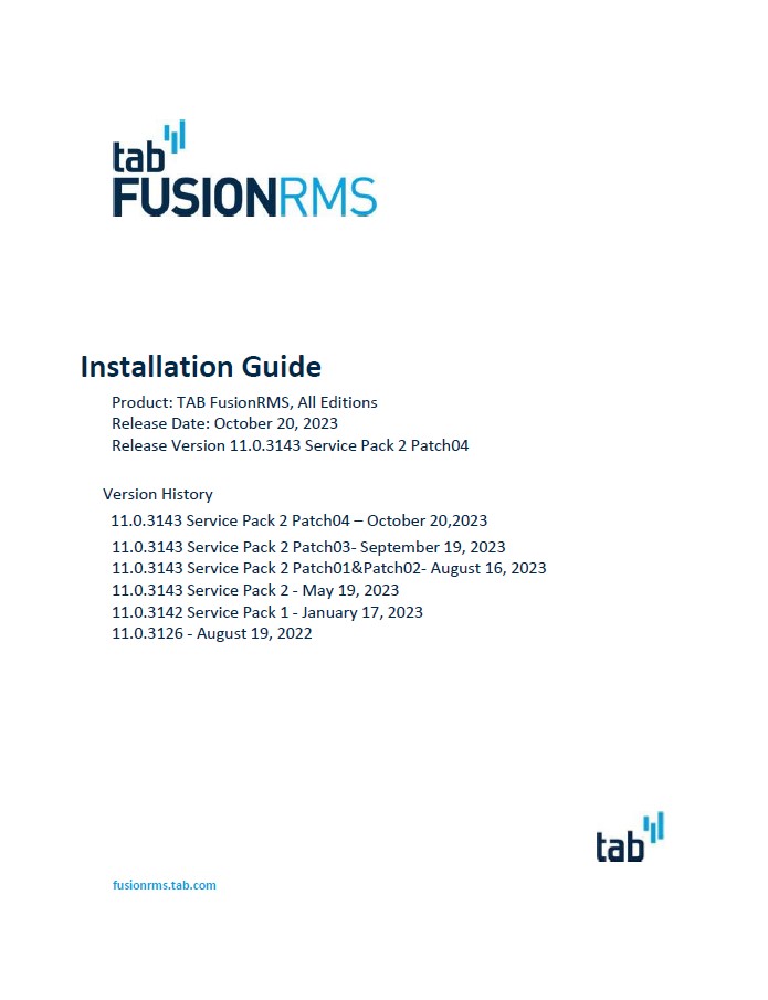 Fusion 11 Installation Guide – TAB